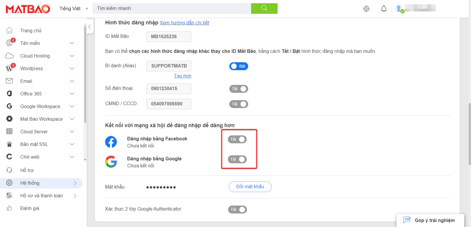 Hướng dẫn đăng nhập vào trang ID.MATBAO.NET - Trung tâm hỗ trợ kỹ thuật ...