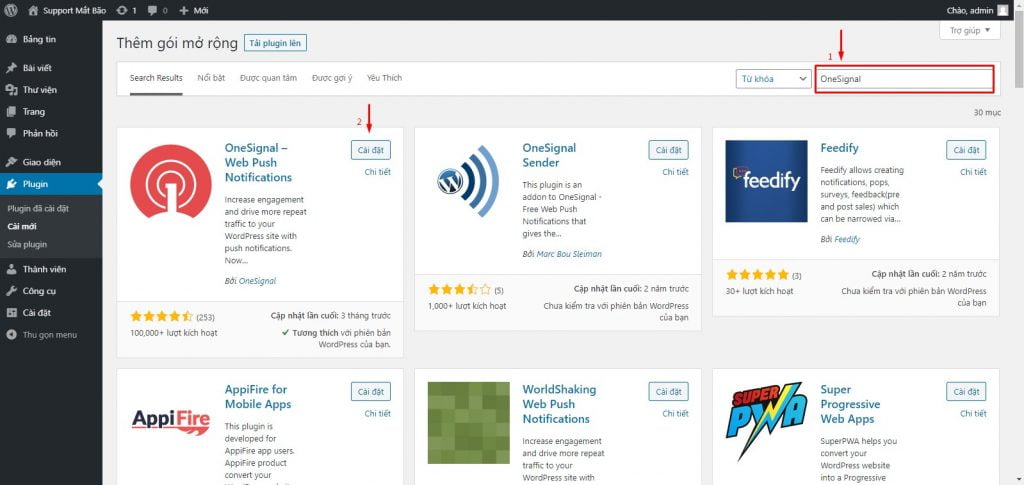 Hướng dẫn cài đặt thông báo đẩy OneSignal cho WordPress từ A tới Z - Trung tâm hỗ trợ kỹ thuật ...