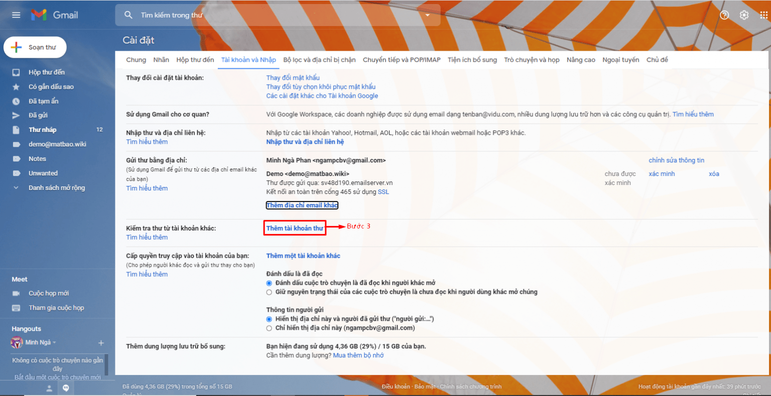 Cấu hình tích hợp sử dụng Email trên giao diện của Gmail - Trung tâm hỗ ...