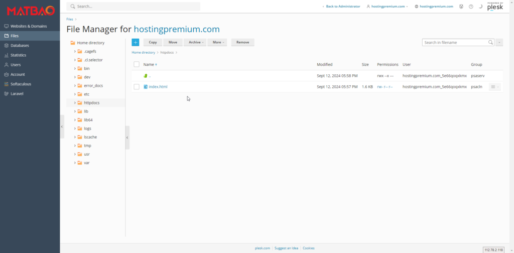Hướng dẫn upload mã nguồn laravel lên Hosting Plesk Mắt Bão - Trung tâm ...